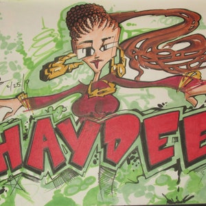 Graffiti Font Art Style Custom Drawn Name Sign Color Drawing Ink ...