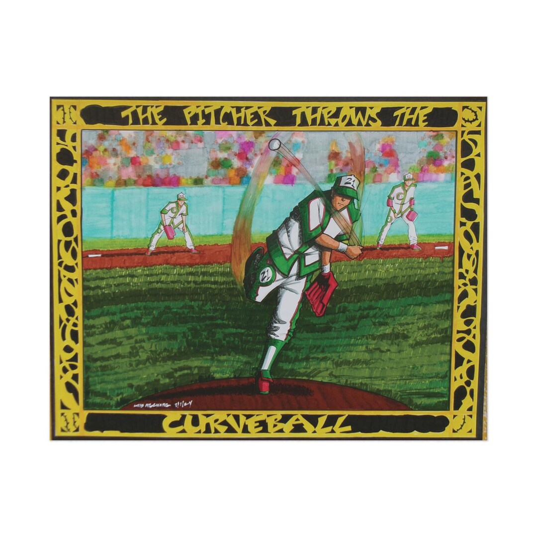Poster, Baseball Player Pitcher, Sports Art, Wall Art, Collectible Art ...
