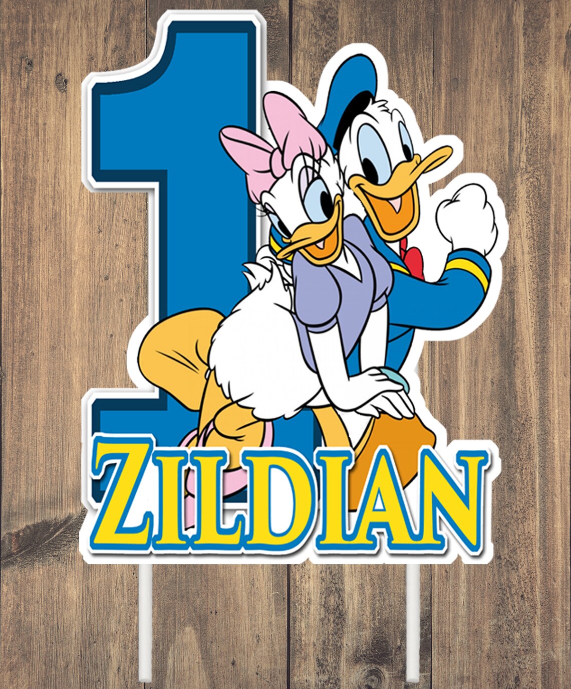 Disney Donald and Daisy Duck Cake Topper Personalized Custom | Etsy