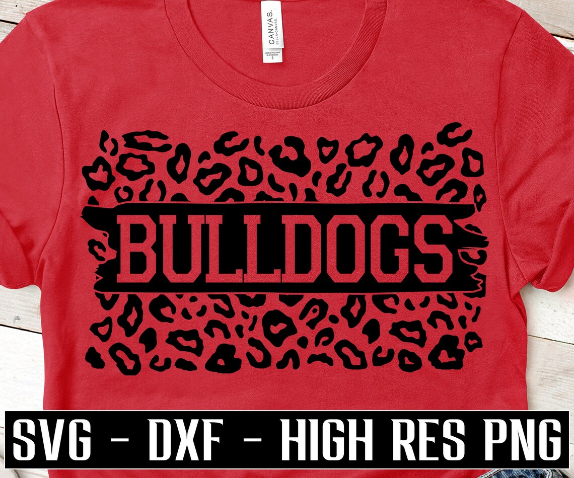 Bulldogs SVG Leopard Print Svg Retro Bulldogs Football Shirt - Etsy