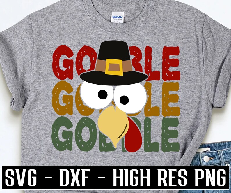 Gobble Gobble Turkey SVG Cute Turkey SVG Kids Thanksgiving - Etsy