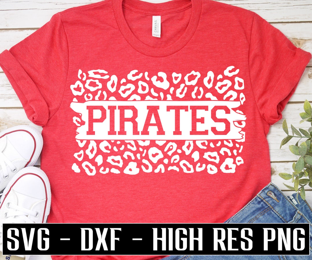 Pirates SVG, Leopard Print Svg Retro Pirates Football Shirt Svg Dxf Diy ...
