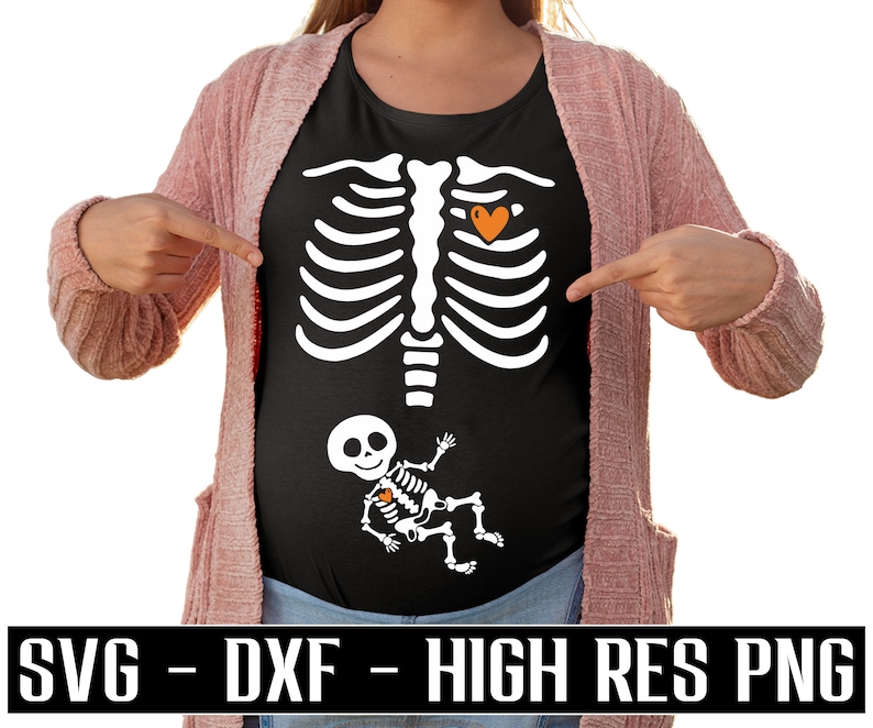Pregnant Skeleton Svg, Halloween Pregnancy SVG, Fall Maternity Svgs ...