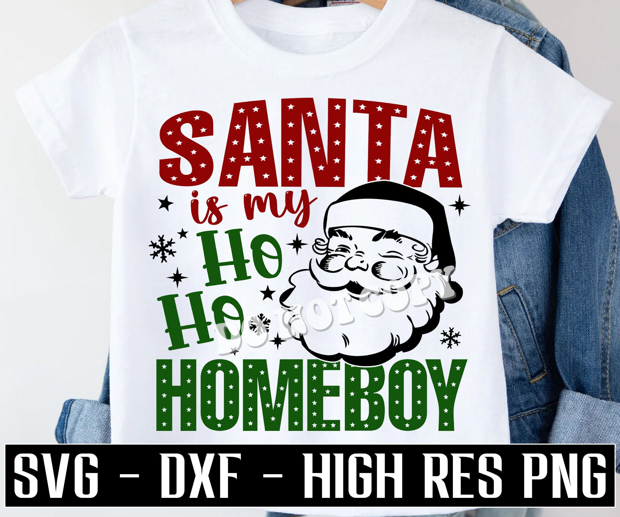 Santa is My Ho Ho Homeboy SVG Santa SVG Winking Santa - Etsy