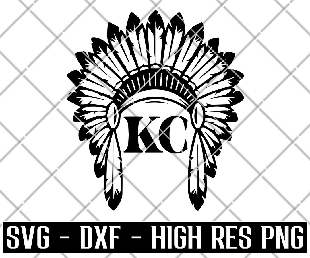Kansas City SVG KC Svg With Feathers and Dxf Vintage Writing Svg Chiefs ...