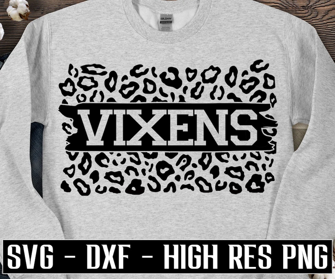 Vixens SVG, Leopard Print Svg Retro Vixens Football Shirt Svg Dxf ...