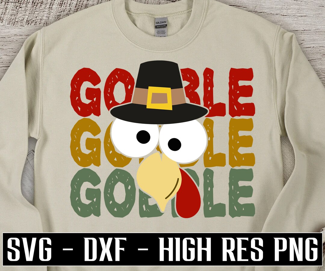 Gobble Gobble Turkey SVG, Cute Turkey SVG Kids Thanksgiving SVG Boys ...