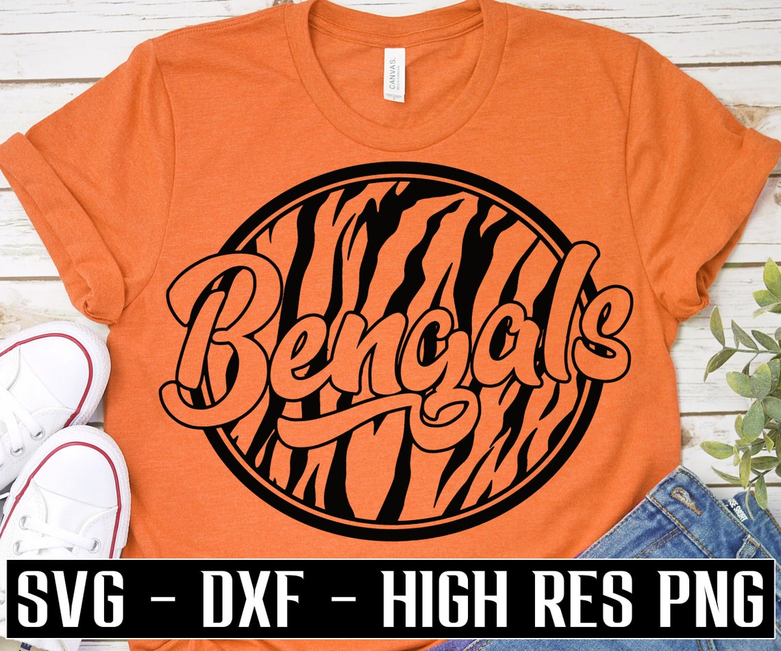 Bengals SVG, Tiger Stripe Svg Retro Bengals Football Shirt Svg Dxf Diy ...