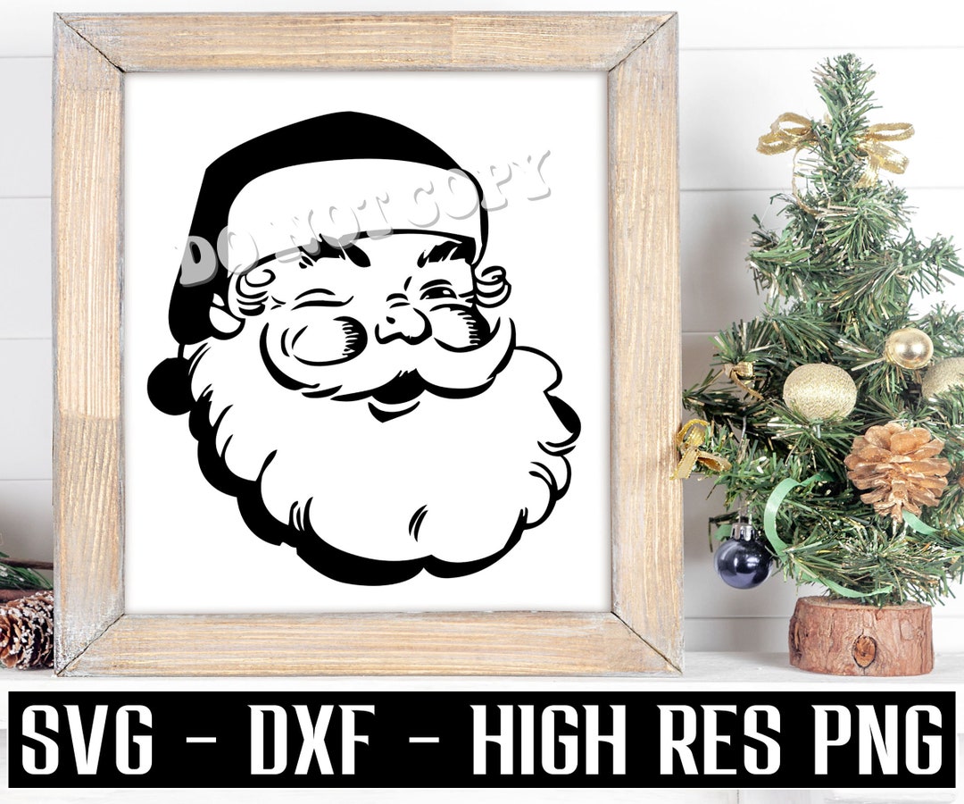 Winking Santa SVG, Naughty Santa Svg, Santa Clipart, Funny Christmas ...