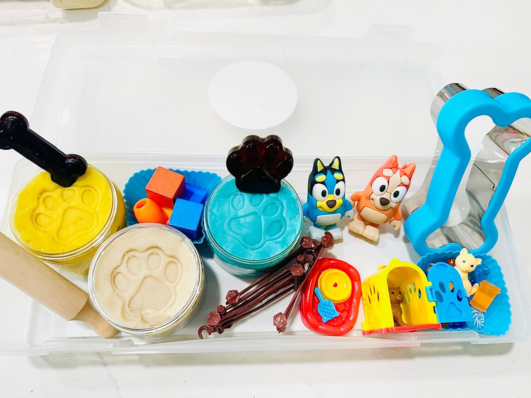 Bluey & Bingo Play Dough Kit: Sensory Fun, Custom Resin Name - Etsy