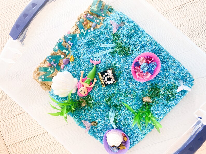 MERMAID Sensory Play Rice Kit, Rice Bin, Ariel, Under the Sea, Magical ...