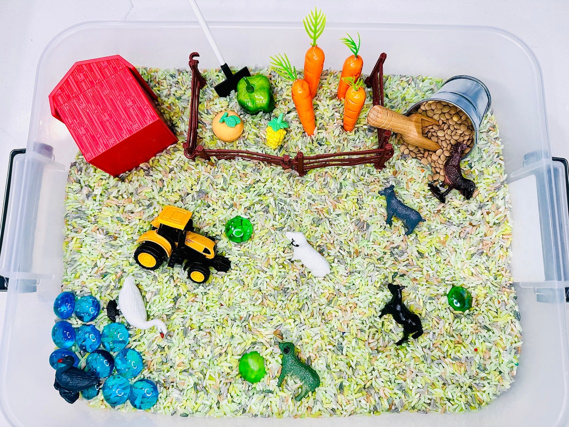 Farm Sensory Rice Bin: Tractor and Rice Kit - Etsy