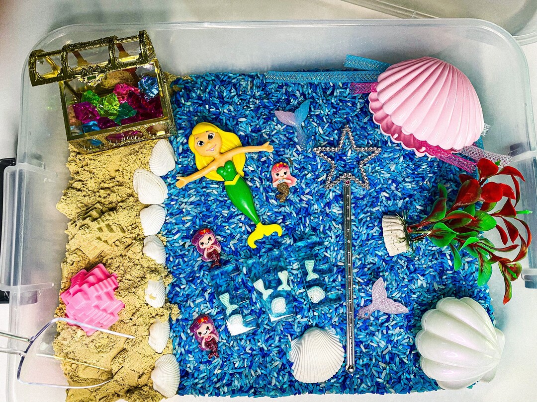 MERMAID Sensory Play Rice Kit, Rice Bin, Ariel, Under the Sea, Magical ...
