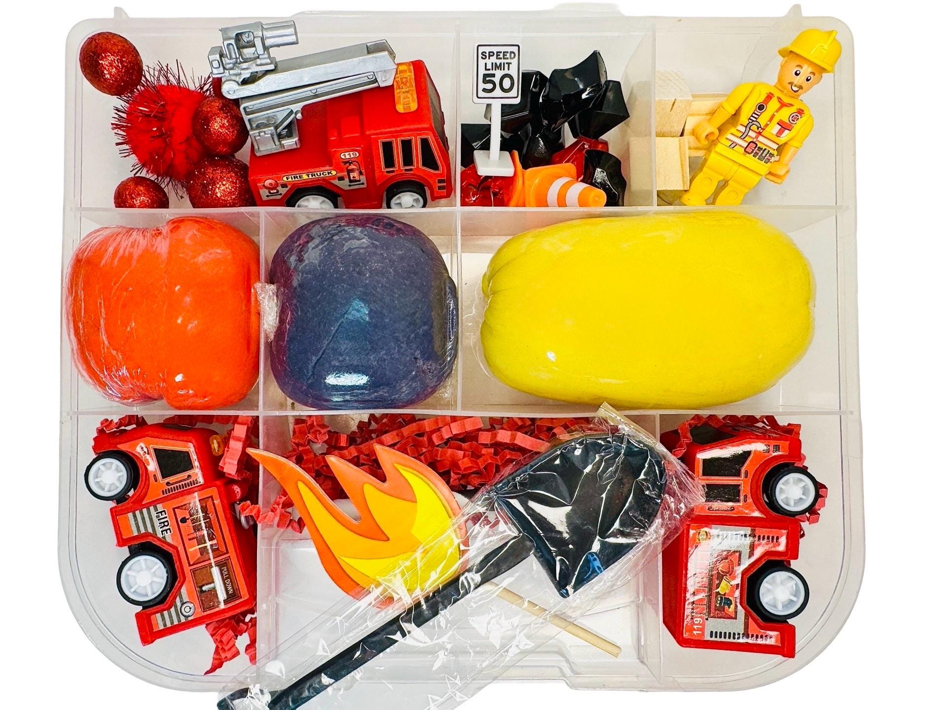 Fire Truck Play Dough Kit: Personalized Resin Name, Fireman Theme - Etsy