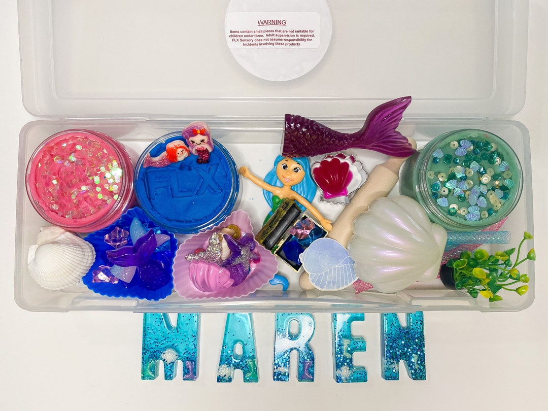 Mermaid Play Dough Kit: Custom Resin Name, Seashells & Sand - Etsy
