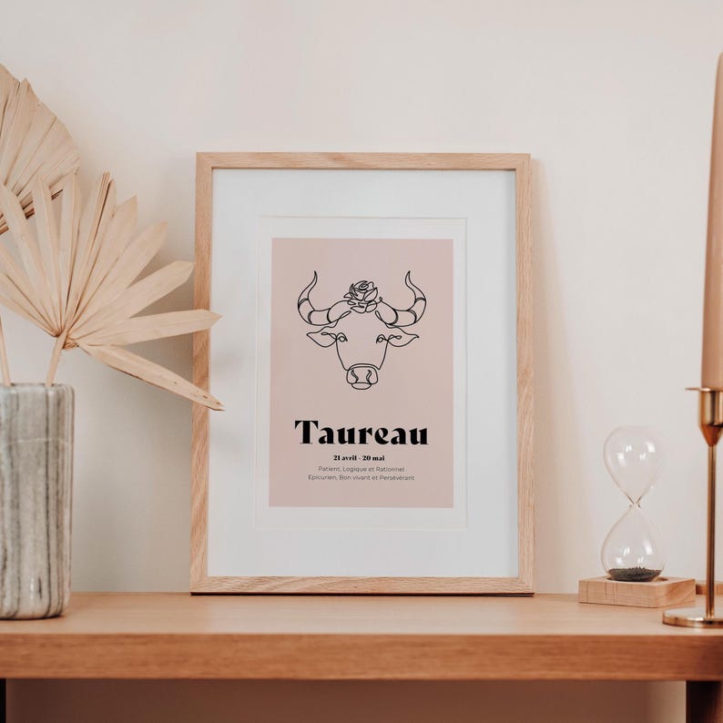 Zodiac Sign Poster Taurus - Etsy