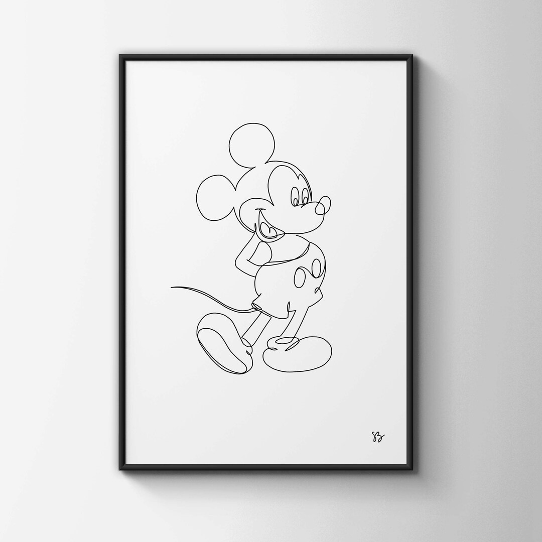 Digital File Poster Line Art - Mickey - Etsy UK