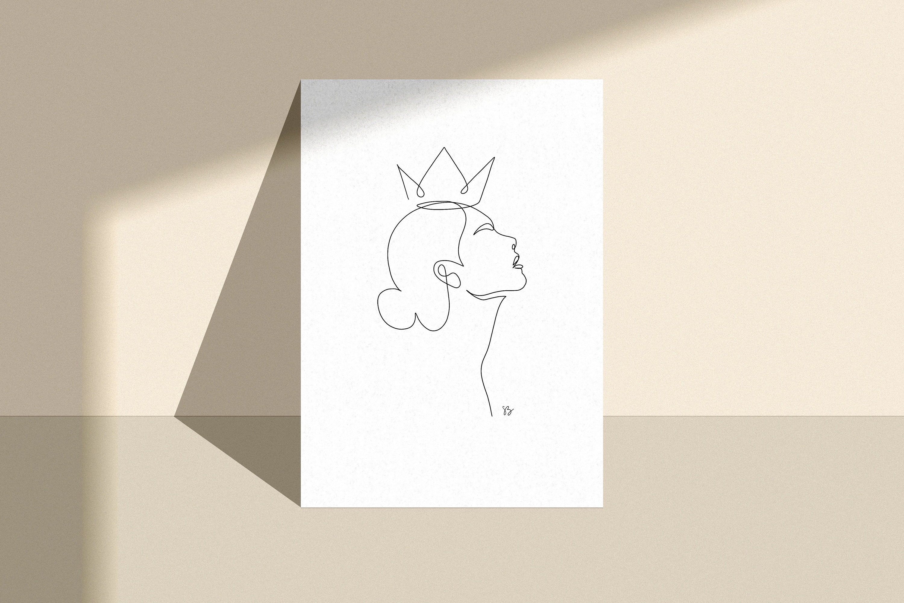 Digital File Poster Line Art - Queen - Etsy