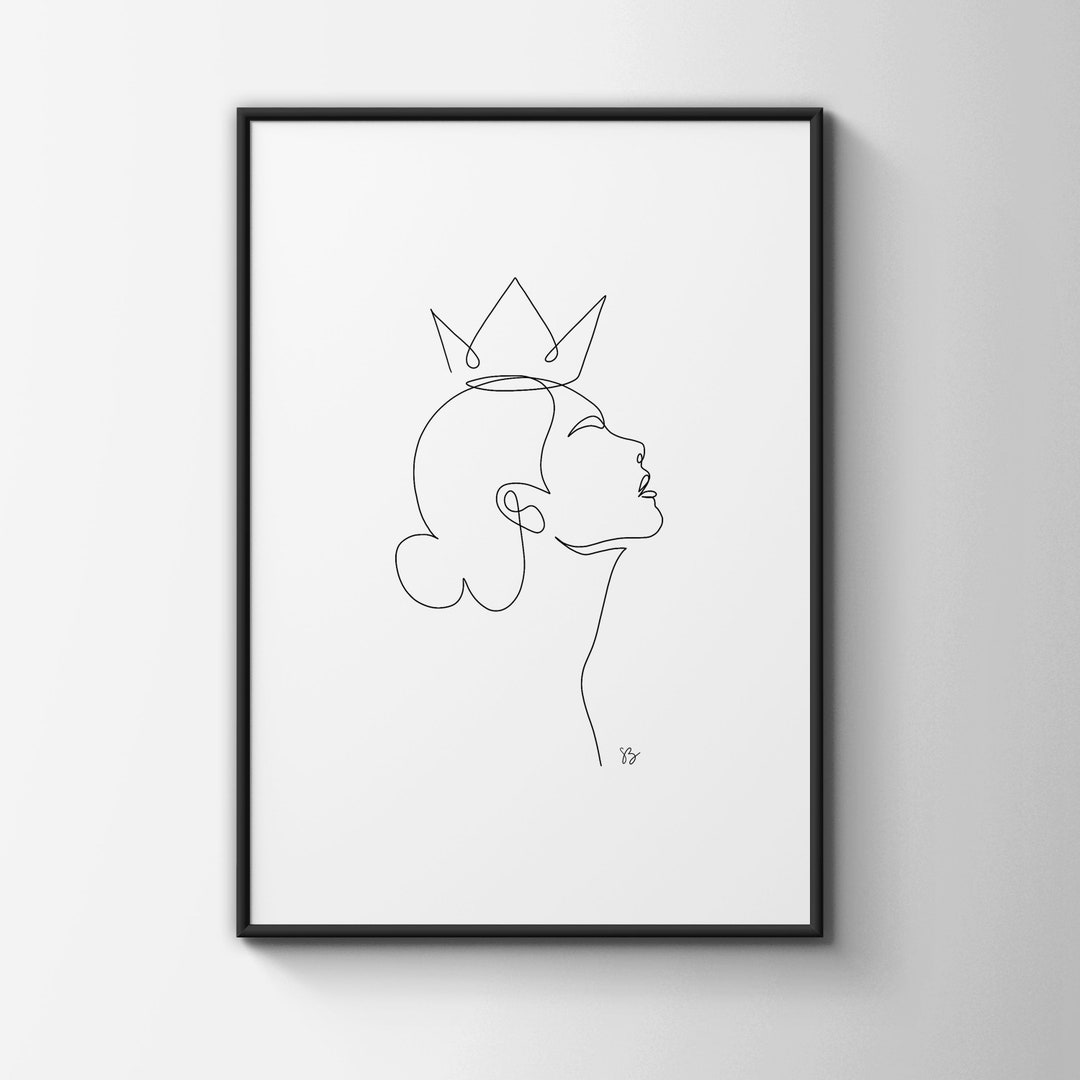 Poster Line Art Queen - Etsy