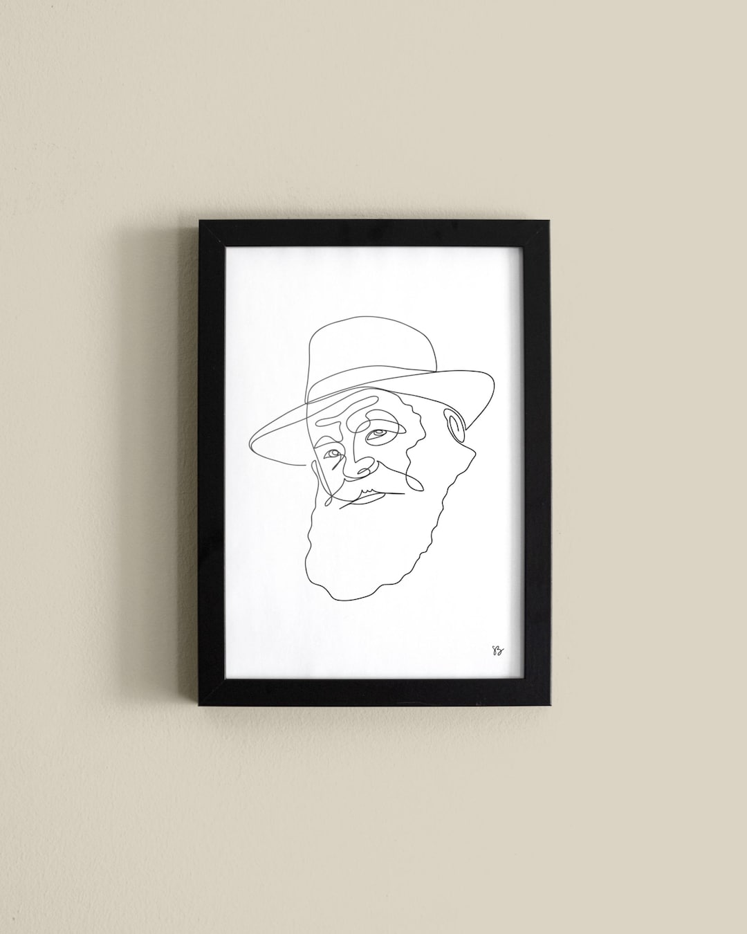Fichier Numérique Poster Line Art - Le Rabbi de Loubavitch Menachem ...