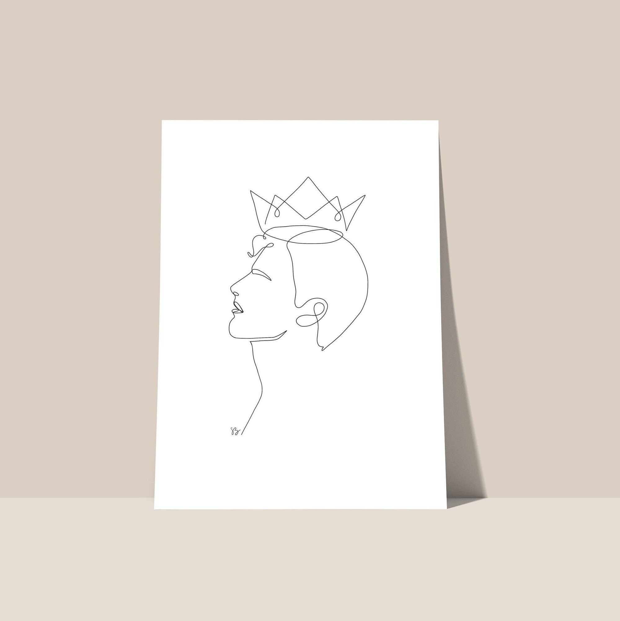 Poster Line Art King - Etsy