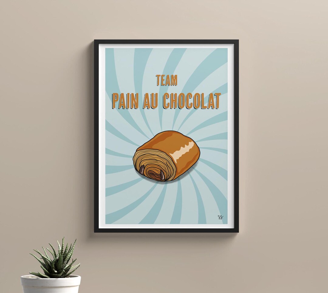 Digital File Poster Team Pain Au Chocolat - Etsy
