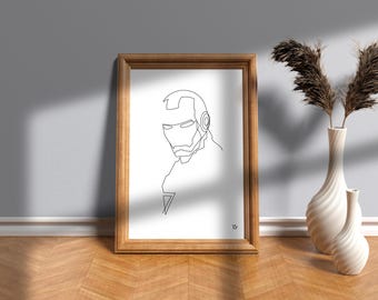Iron Man Line Art STL - Etsy