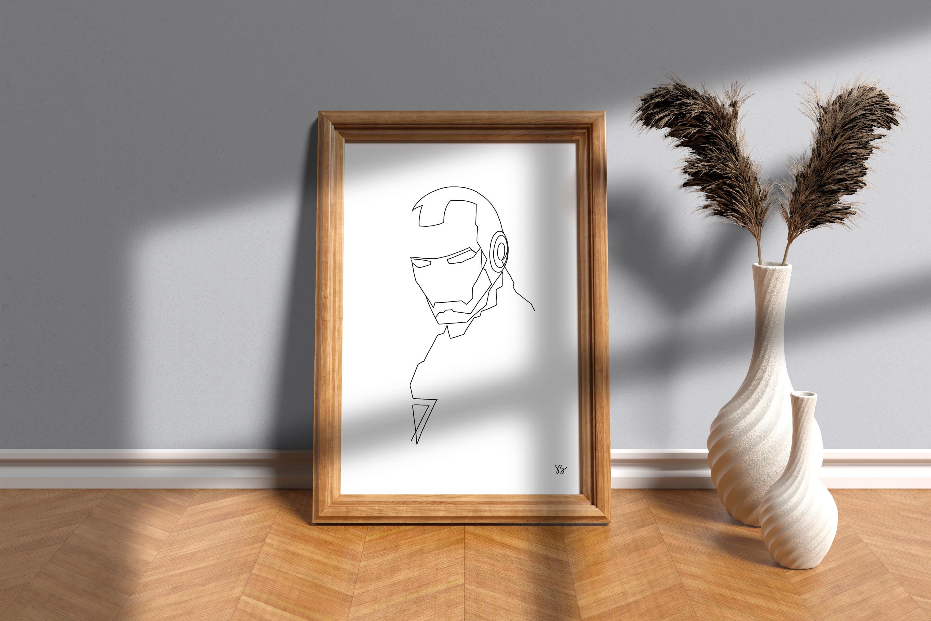 Poster Line Art - Iron Man - Etsy