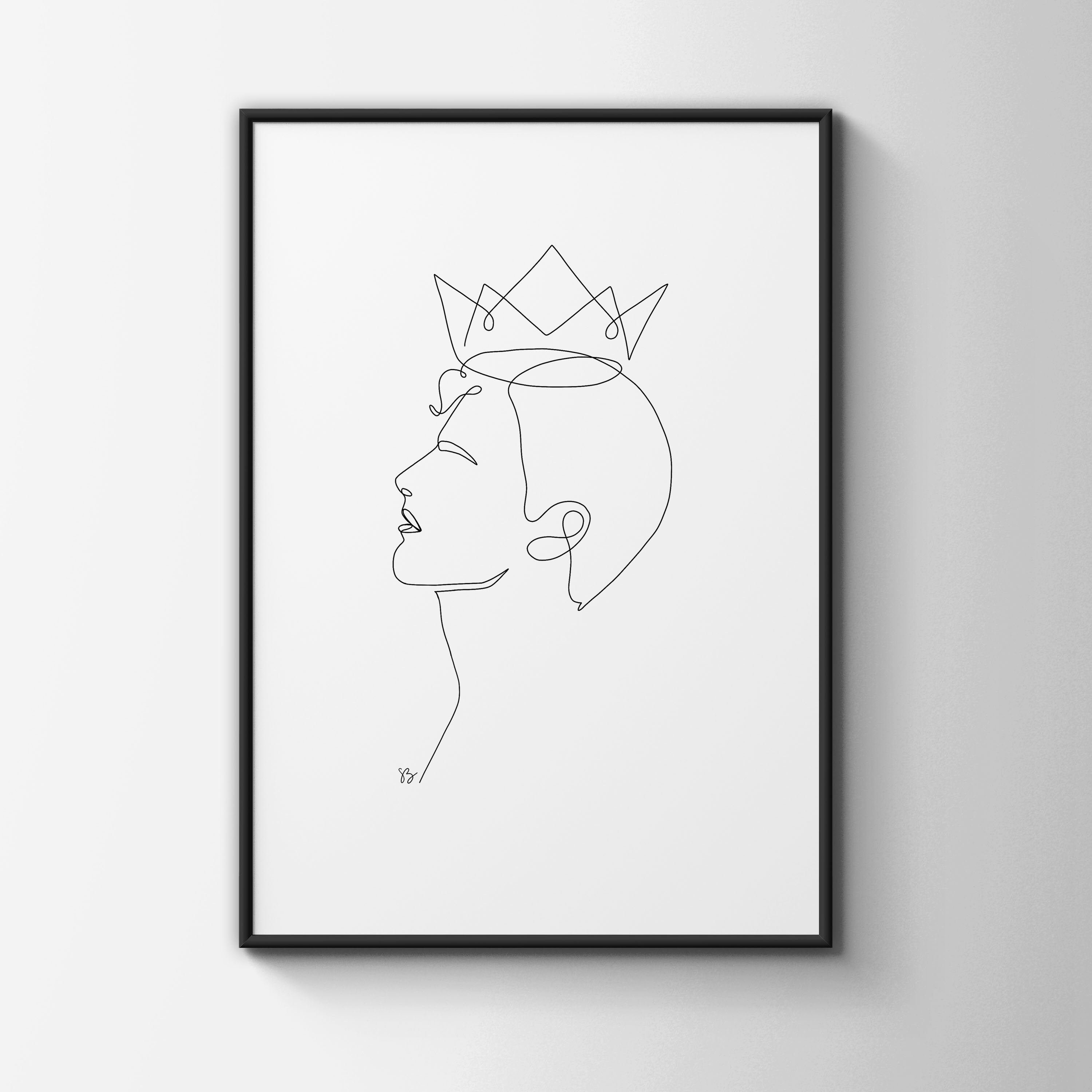 Poster Line Art King - Etsy