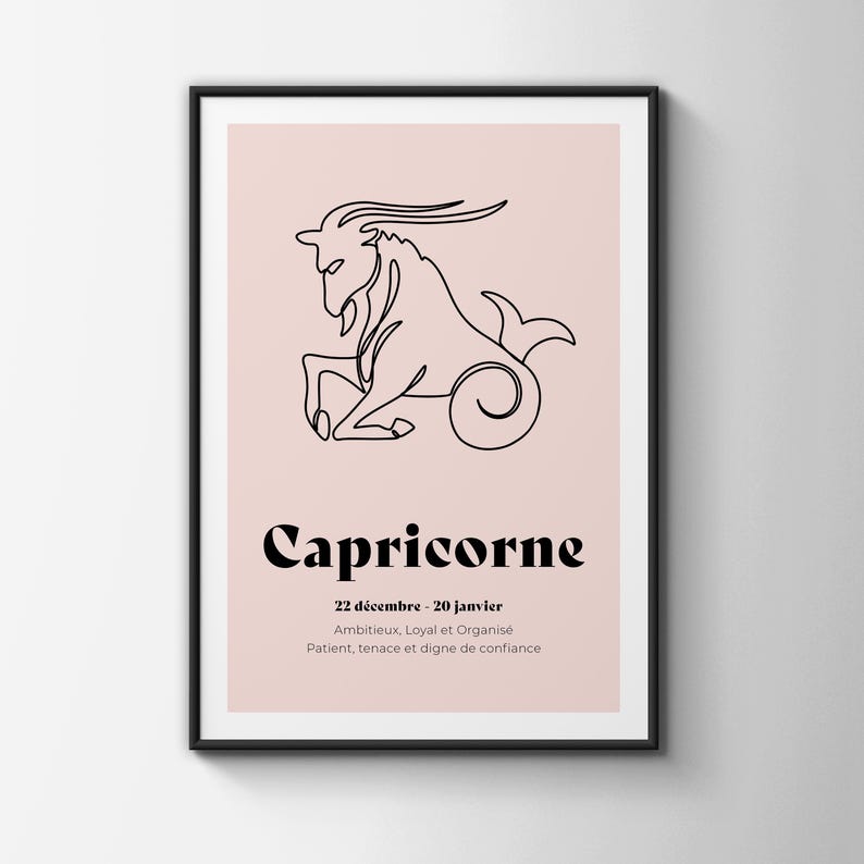 Digital File Poster Zodiac Sign - Capricorn - Etsy