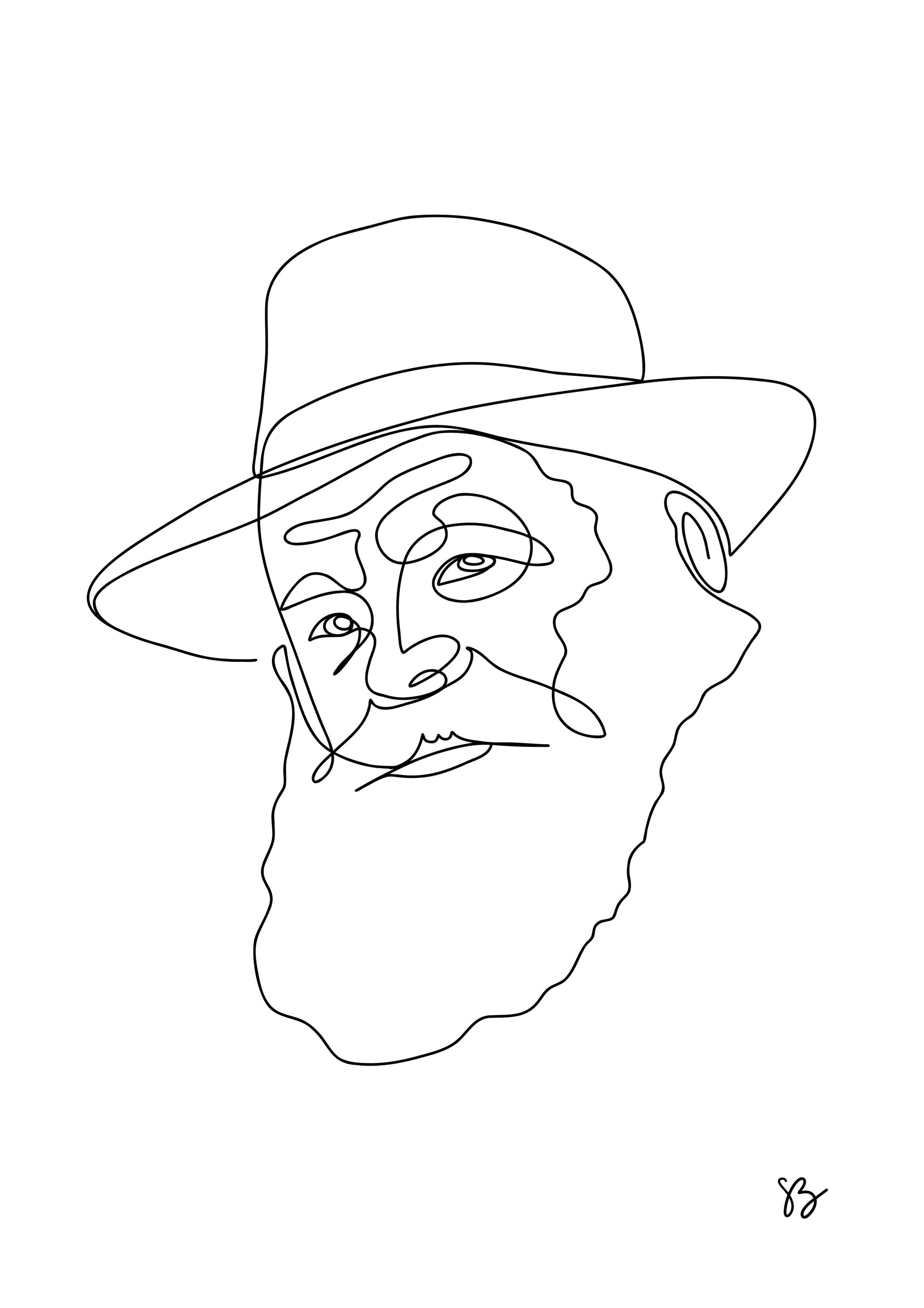 Digital File Poster Line Art - the Lubavitcher Rebbe Menachem Mendel ...