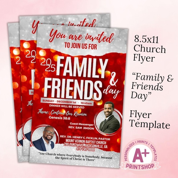 Family & Friends Day Church Flyer - Etsy