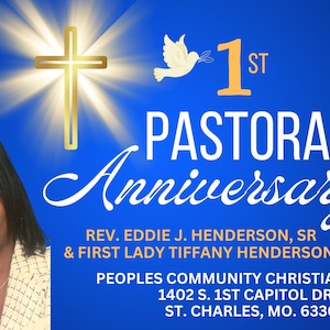 Pastoral Anniversary Banner, Custom Church Banner, Pastor's Anniversary ...