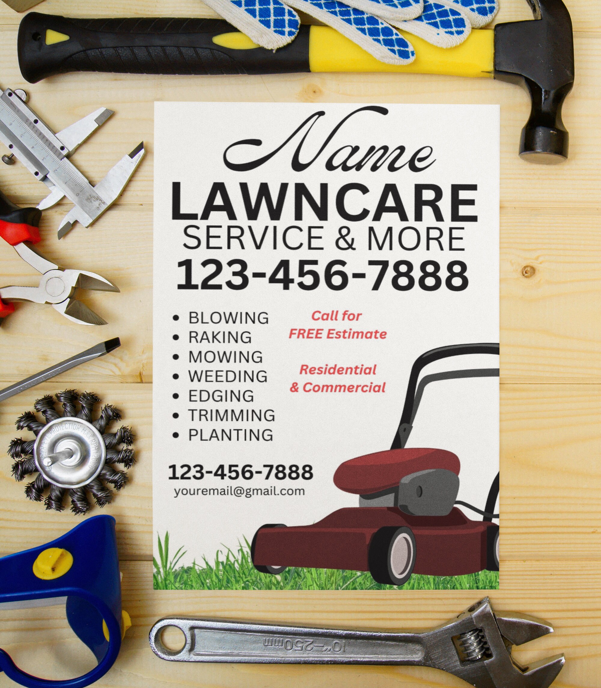 Lawn Service Flyer Template Instant Download Printable Editable Half ...