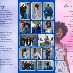 Tri-fold Obituary, Editable Obituary, Obituary for Woman, Printable ...