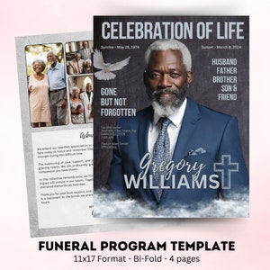 Obituary Template for Men - Etsy