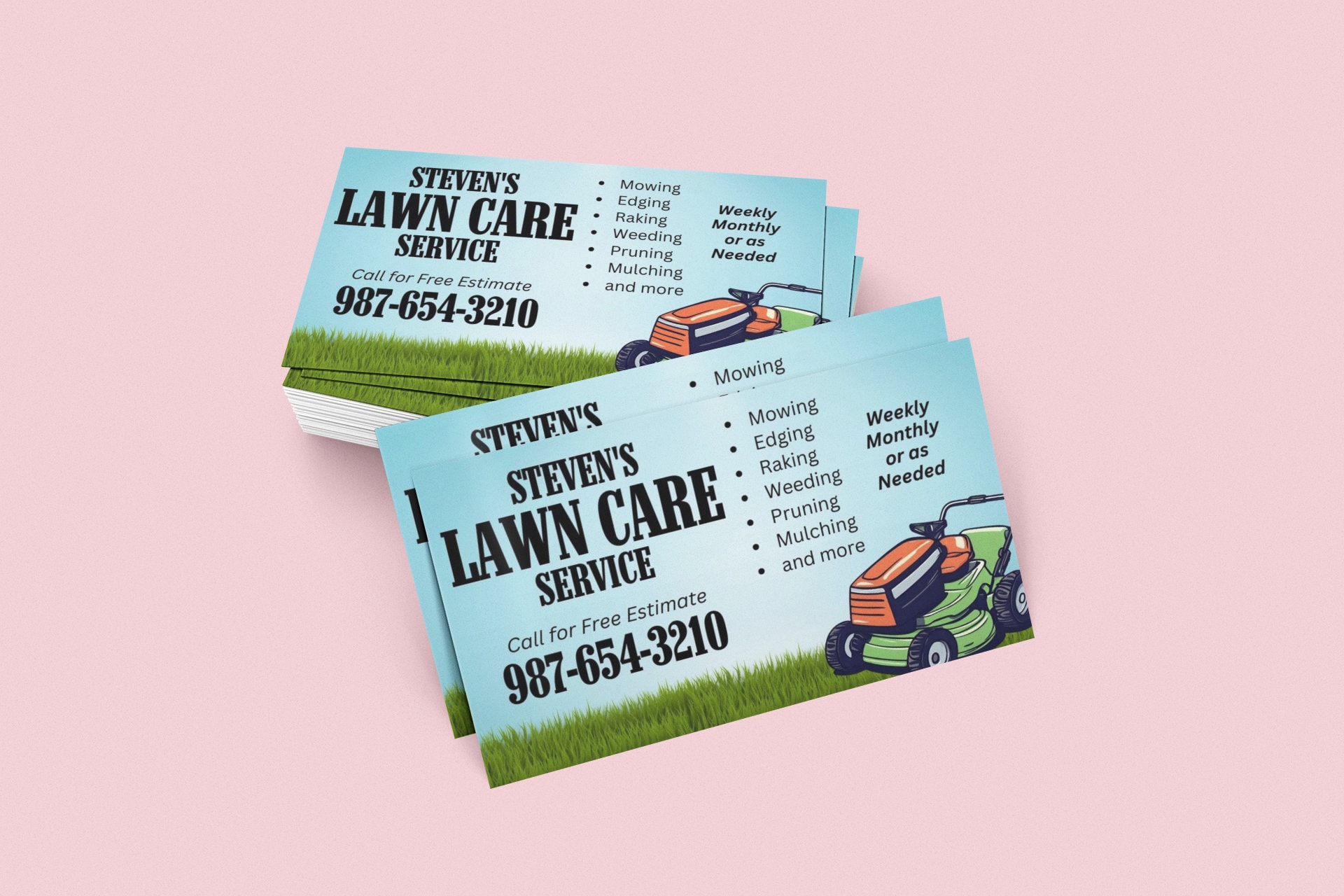 Lawn Care Service Business Card Template, Instant Download, Printable ...