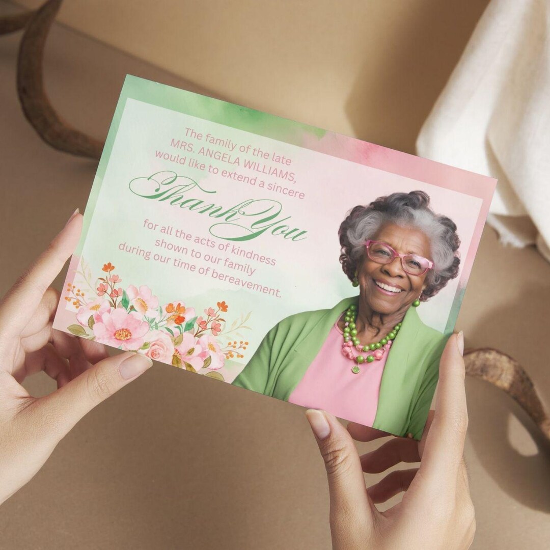 Funeral Thank You Card Template, Editable Sympathy Cards (canva ...