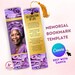 Memorial Bookmark Template, 2x8 Double Sided Design, Editable and ...