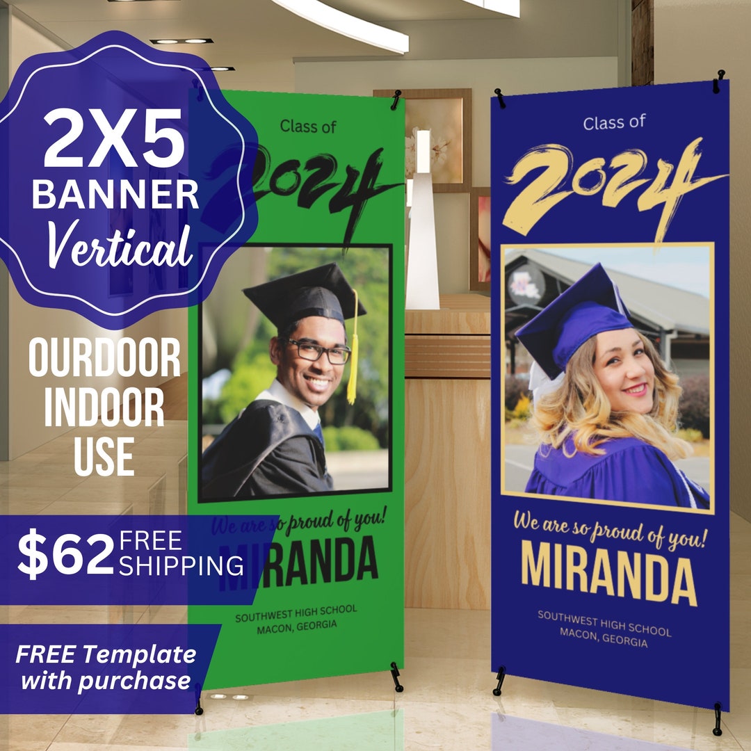 Graduation Banner | 2x5 Ft | Vertical Banner | Custom Banner | High ...