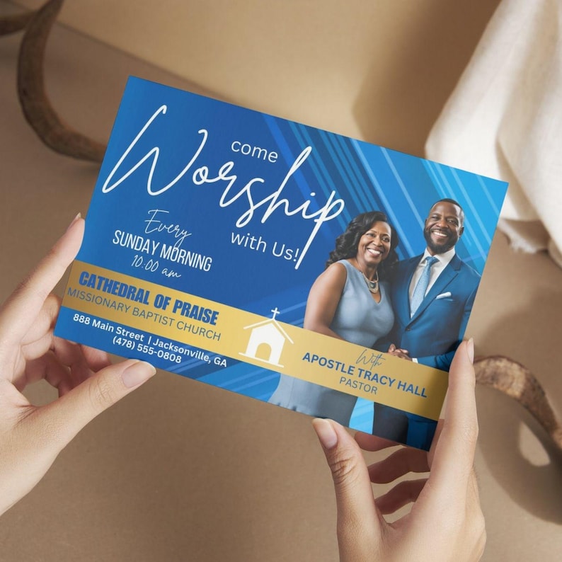 Editable Church Worship Postcard Template (digital Download) - Etsy
