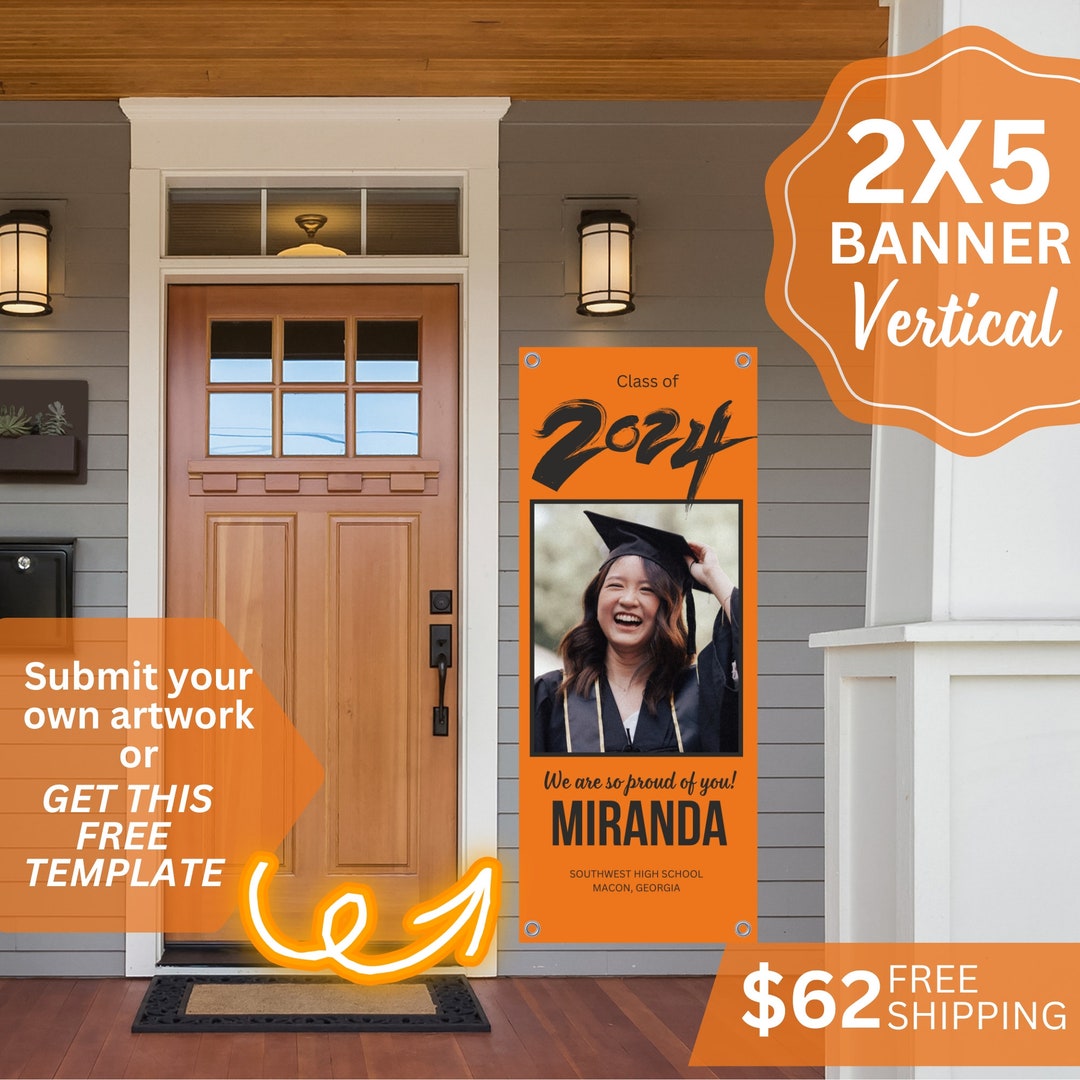 Graduation Banner | 2x5 Ft | Vertical Banner | Custom Banner | High ...