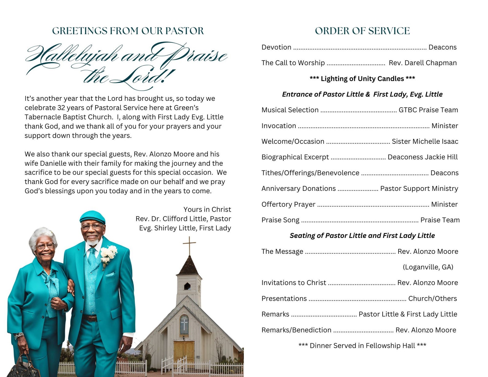 Pastoral Anniversary Program Template | Pastor's Anniversary | Instant ...