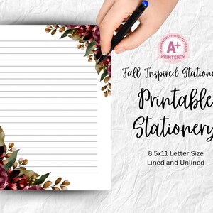 Fall Inspired Digital Stationary, Printable Stationery, Letter Size ...