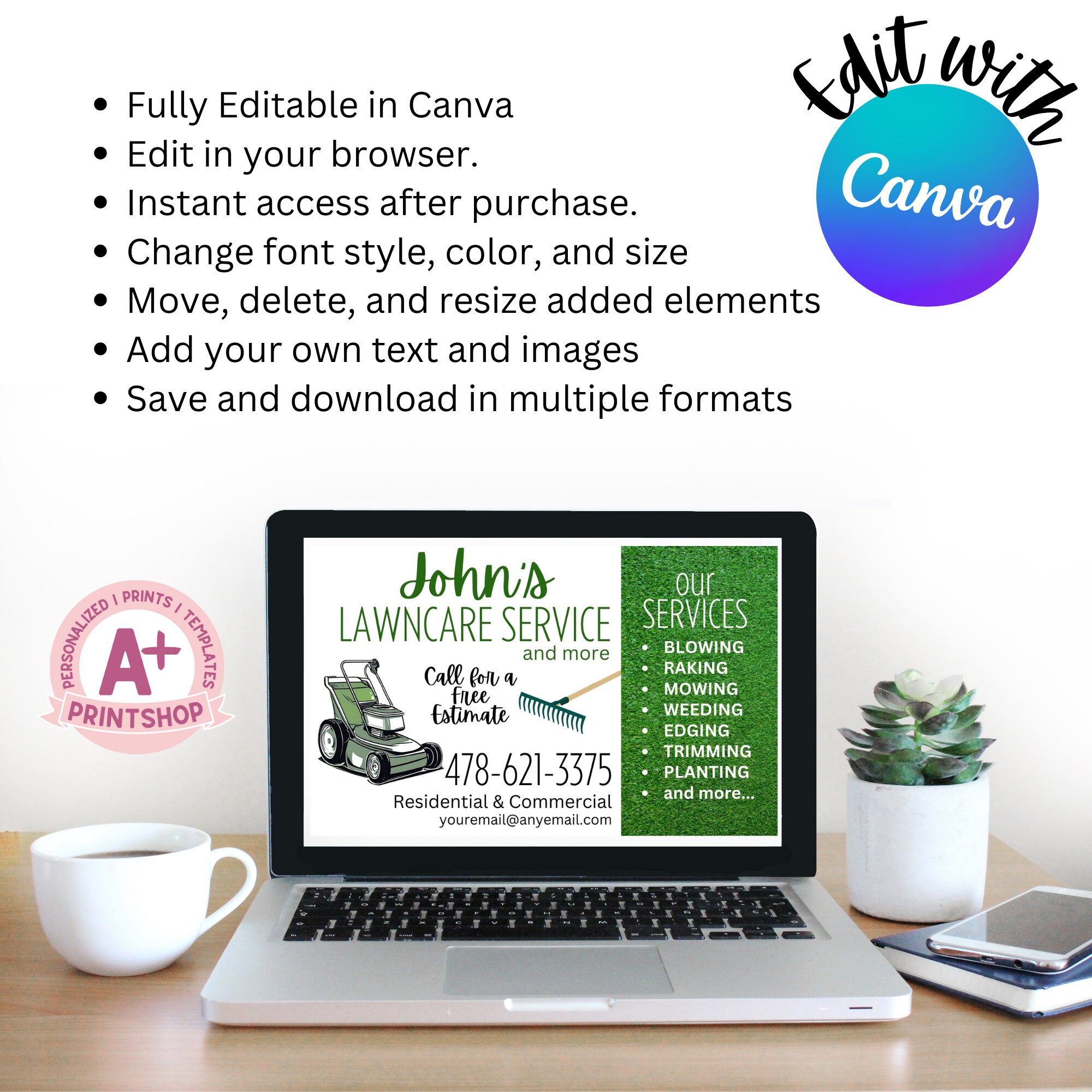 Lawn Service Flyer Template, Landscaping Flyer, Lawn Care Flyers ...