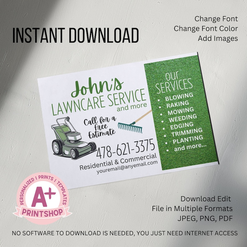 Lawn Service Flyer Template, Landscaping Flyer, Lawn Care Flyers ...