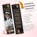 Memorial Bookmark Template, 2x8 Double Sided Design, Editable and ...