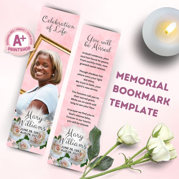 Memorial Bookmark - Etsy