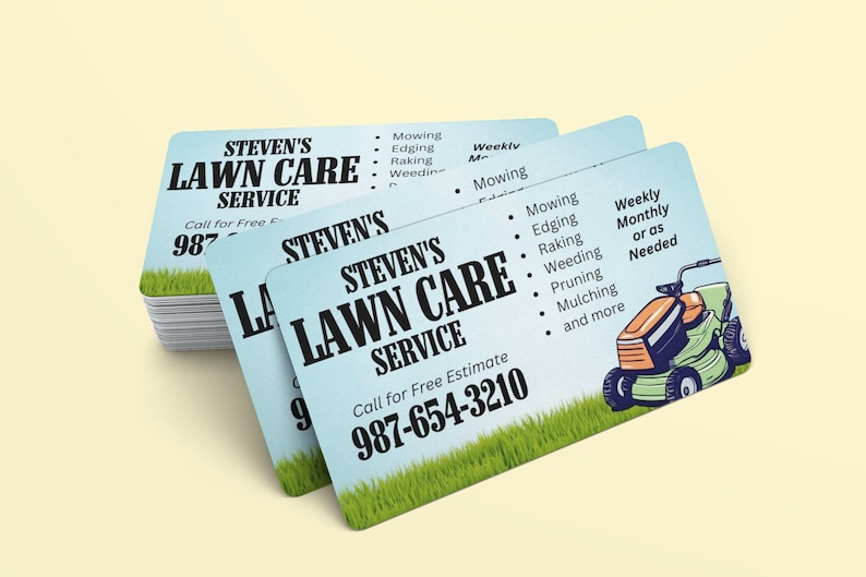 Lawn Care Service Business Card Template, Instant Download, Printable ...