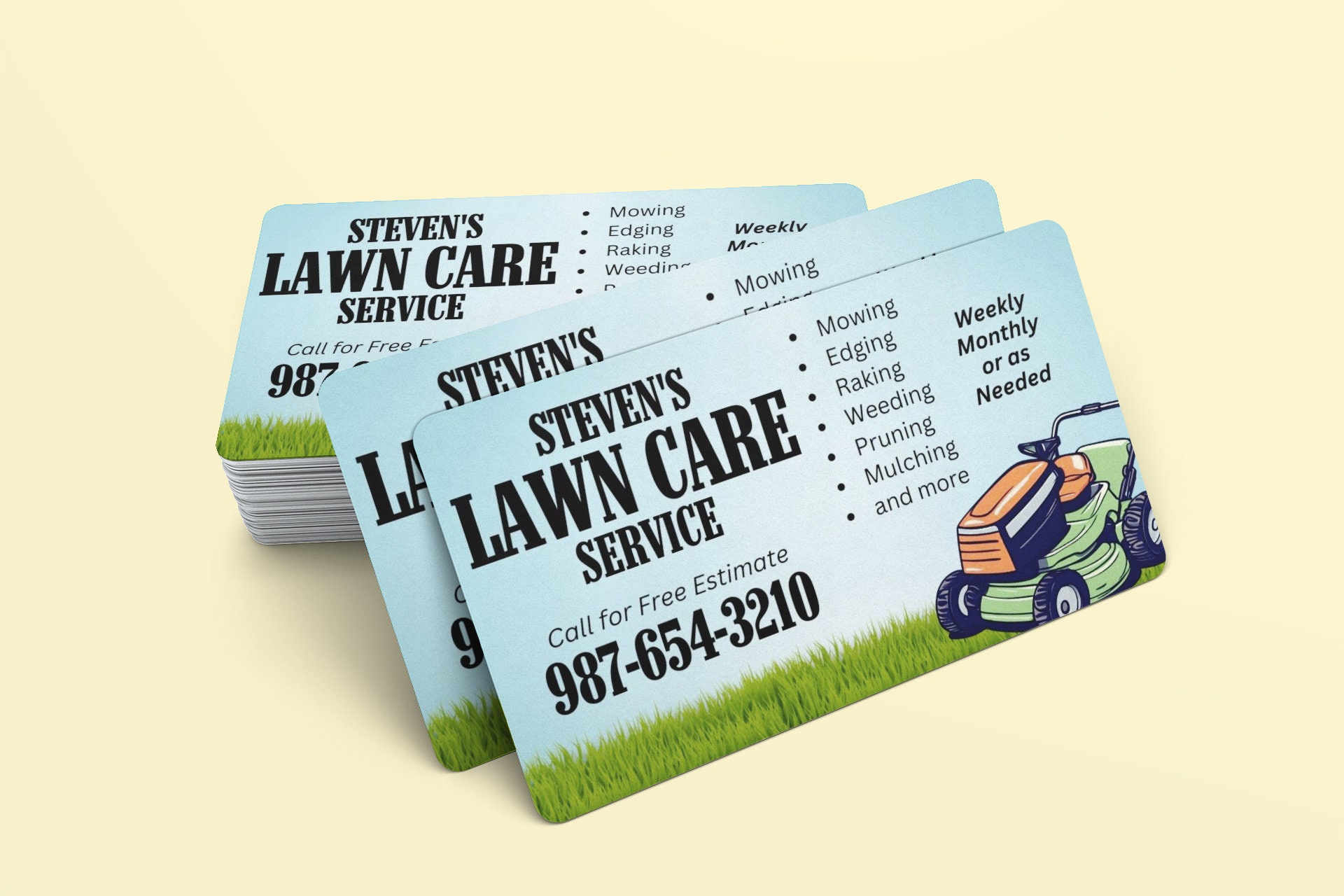 Lawn Care Service Business Card Template, Instant Download, Printable ...